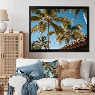 Designart "Palm Trees Field II" Floral Framed Wall Art Prints - Bed Bath & Beyond - 39227481
